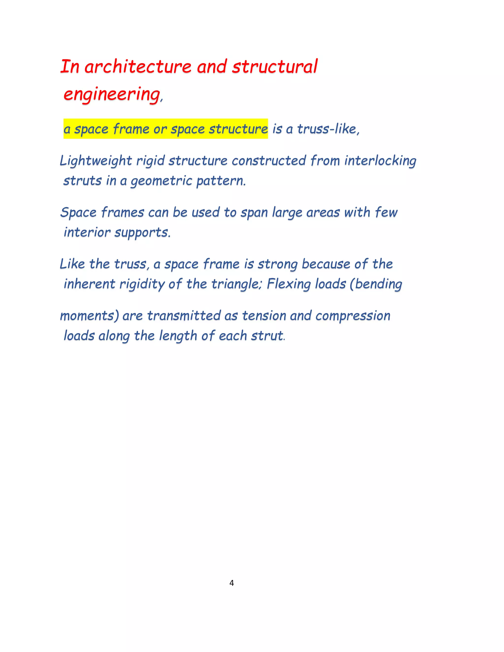 السقوف الشبكية الفراغية Space & diagrid frames- Design | PDF