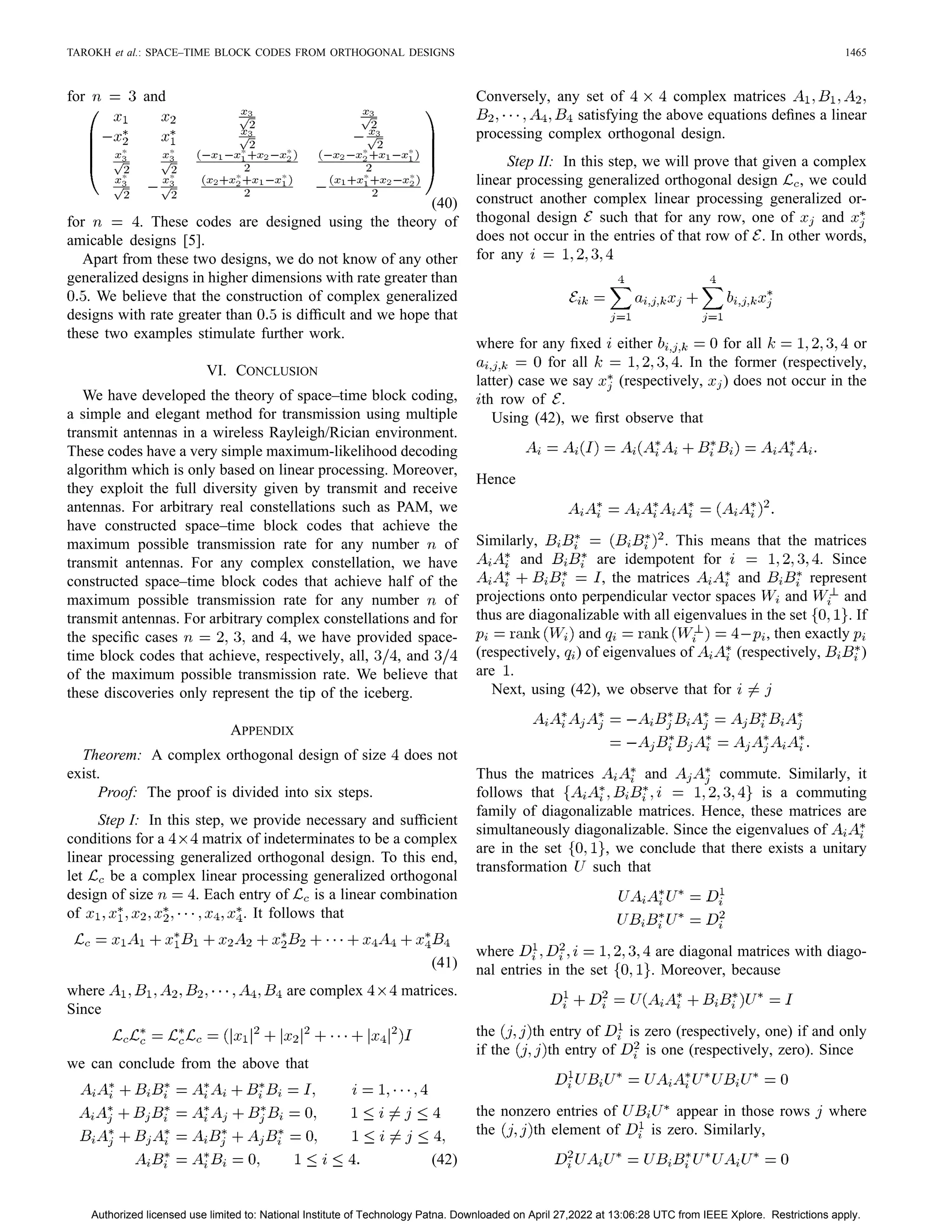 Space Time Block Codes From Orthogonal Designs Pdf