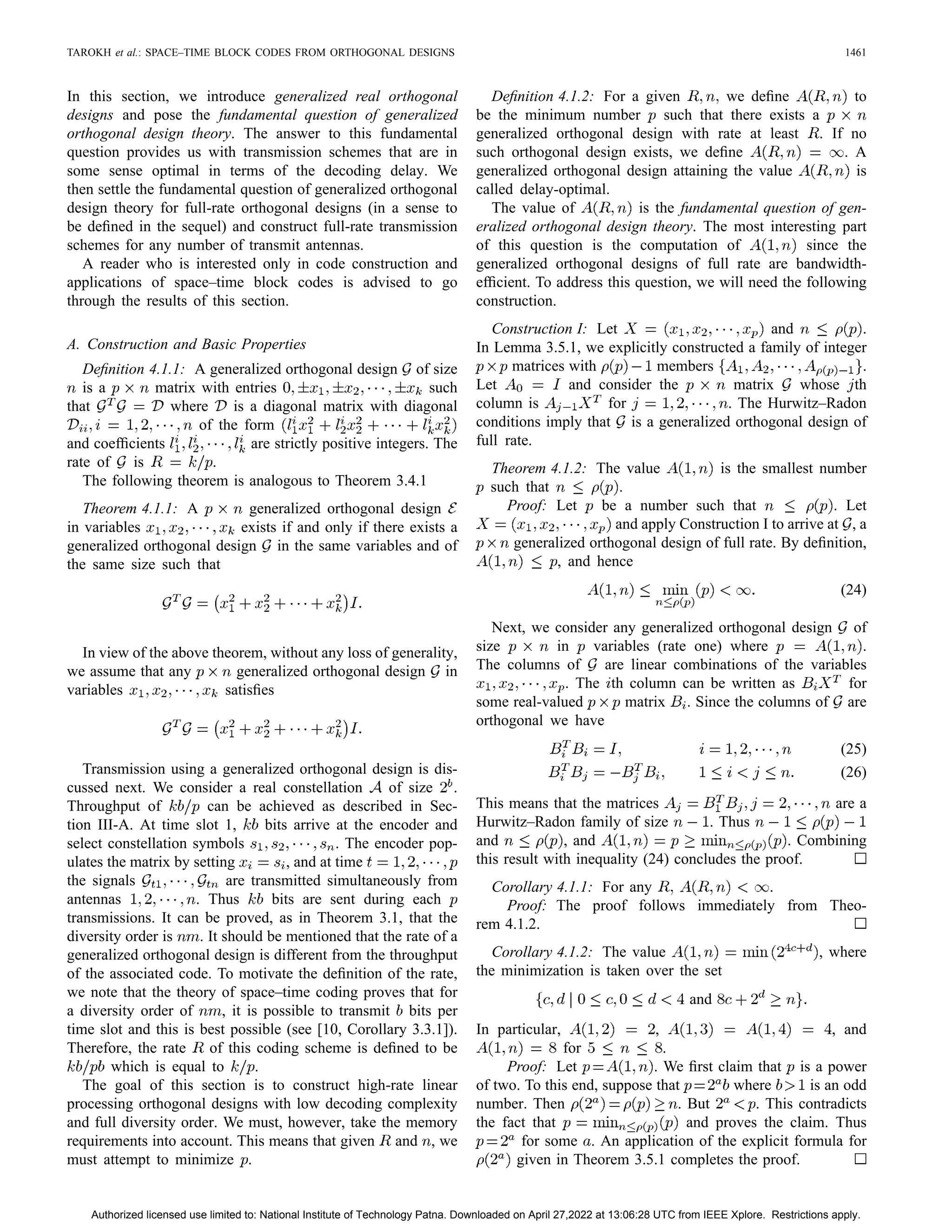 Space Time Block Codes From Orthogonal Designs Pdf