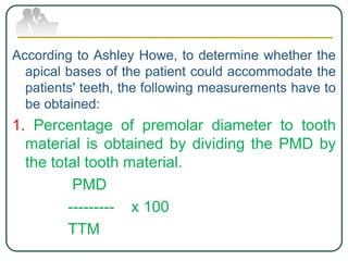 Orthodontic space analysis | PPT