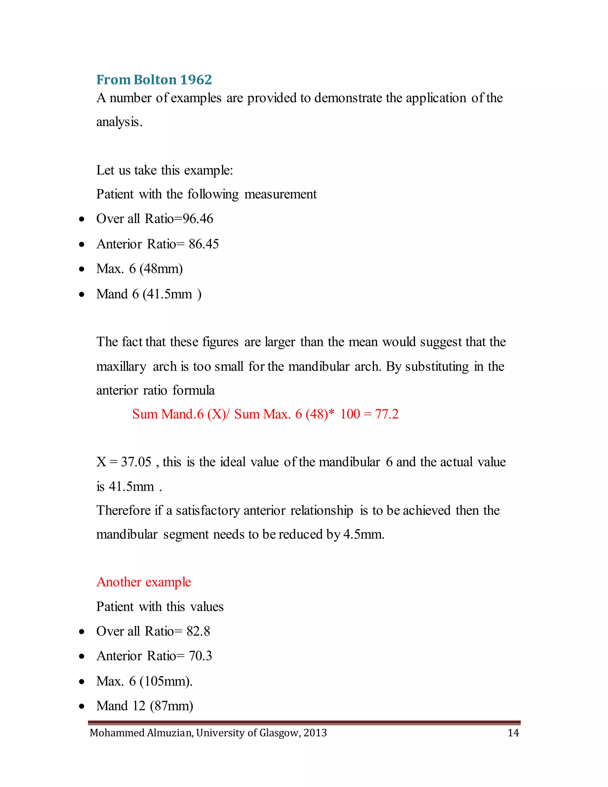 Space analysis and tooth size analysis for orthodontists by Almuzian | DOCX