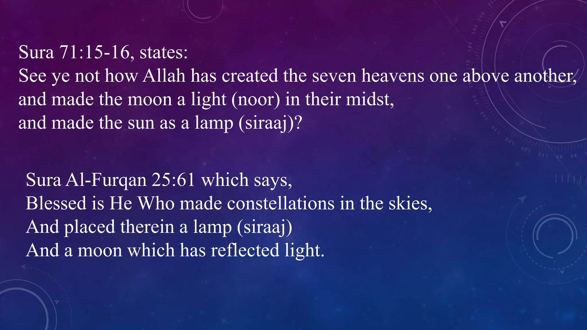 Space and quran | PPTX | Astrology | Religion & Spirituality