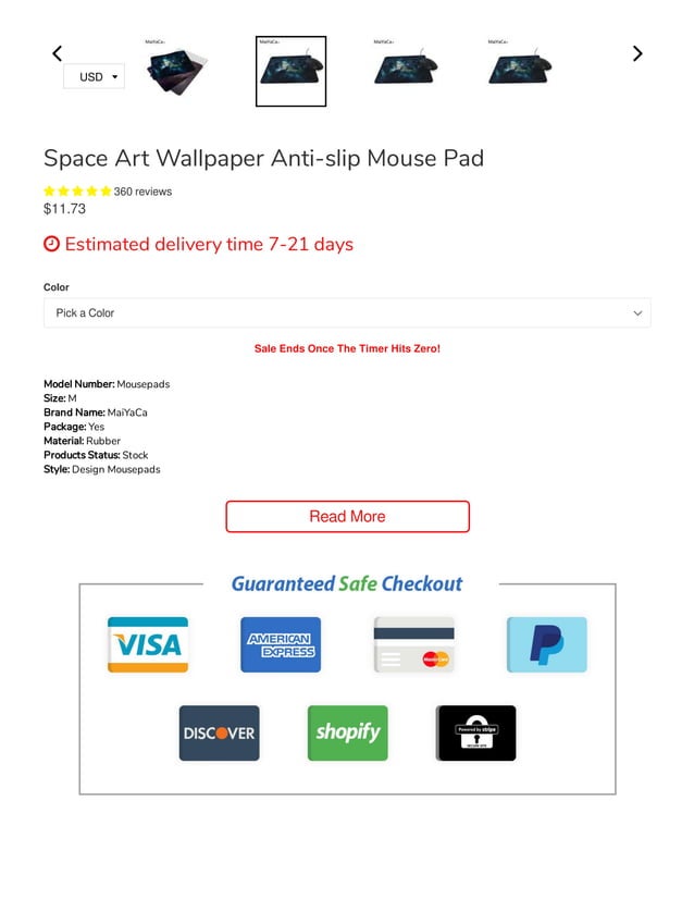 Space Art Wallpaper Anti-Slip Mouse Pad | PDF