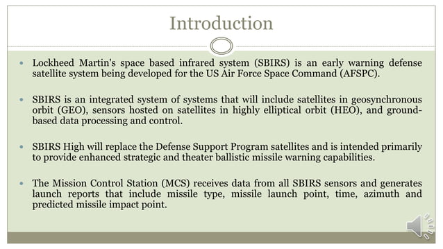 Space based infrared system(sbirs), usa one of the nation’s highest ...