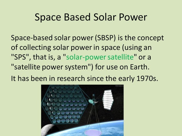 Space based solar power generation | PDF | Power and Energy Industry ...