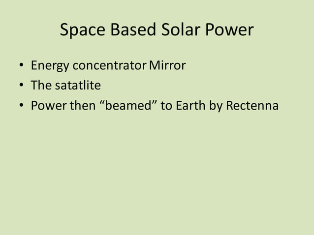 Space based solar power generation | PDF | Power and Energy Industry ...
