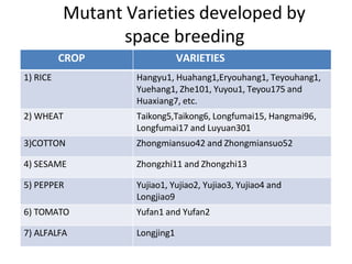 Crop improvement / Space breeding | PPTX