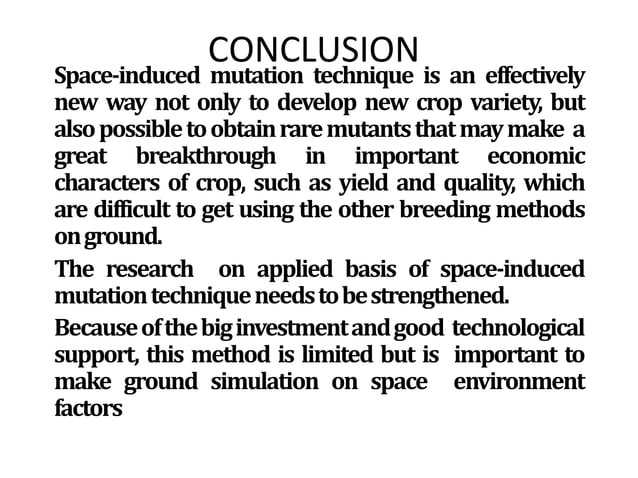 Crop improvement / Space breeding | PPTX | Gardening | Home & Garden