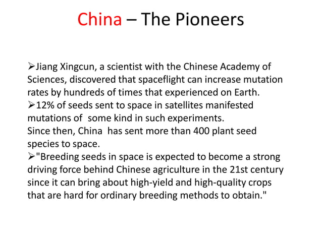 Crop improvement / Space breeding | PPTX | Gardening | Home & Garden