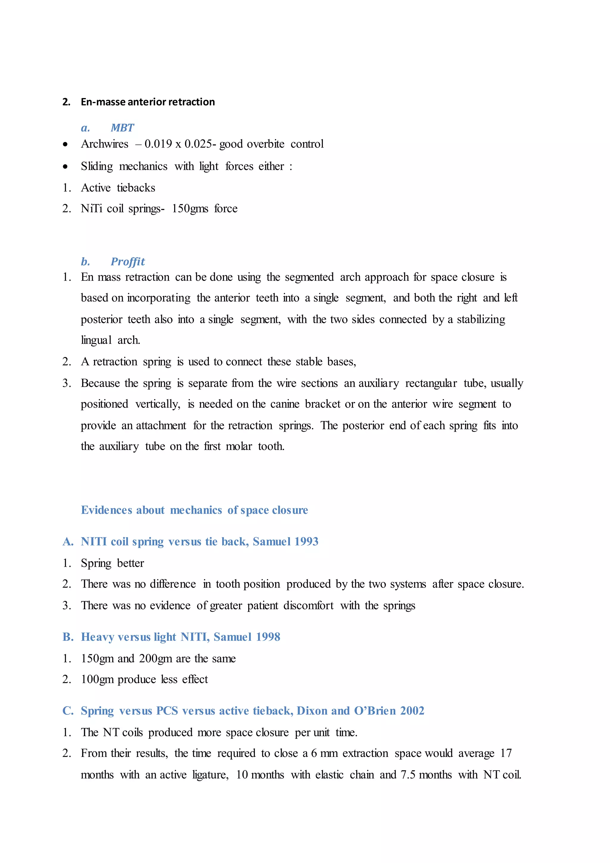 Space closure for orthodontists by Almuzian | DOCX
