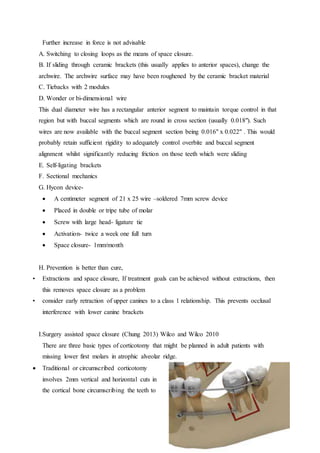 Space closure for orthodontists by Almuzian | DOCX