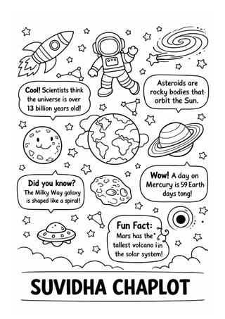 "Space-Themed Coloring Book for Kids: Fun Facts About Planets, Stars ...
