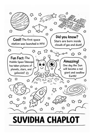 "Space-Themed Coloring Book for Kids: Fun Facts About Planets, Stars ...