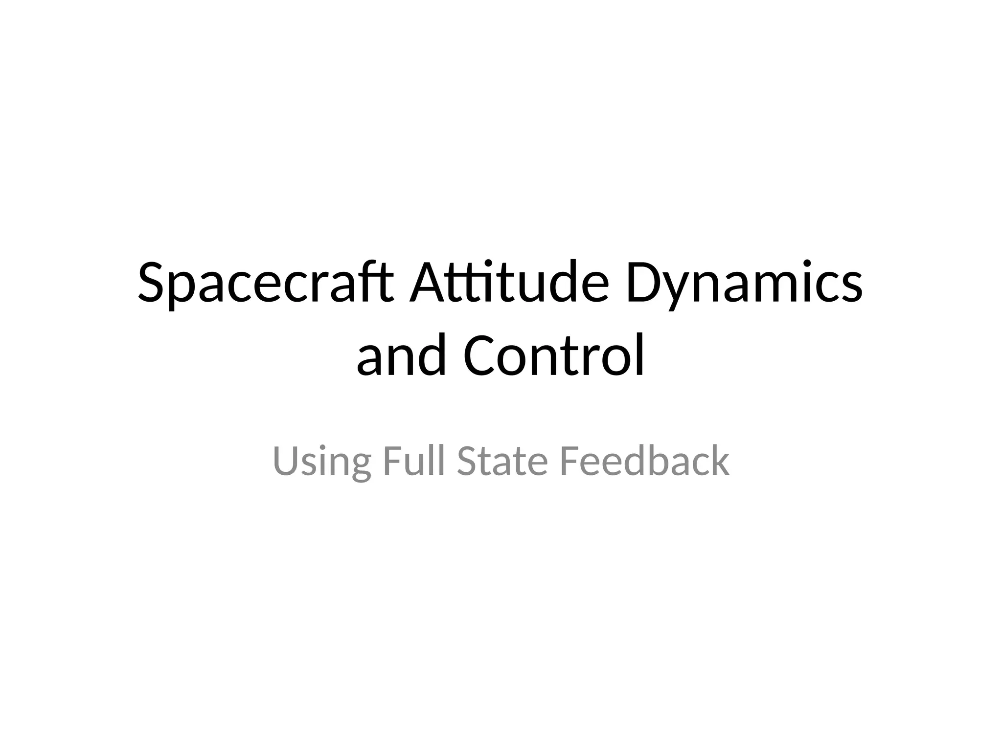 Spacecraft Attitude Control Presentation Pptx