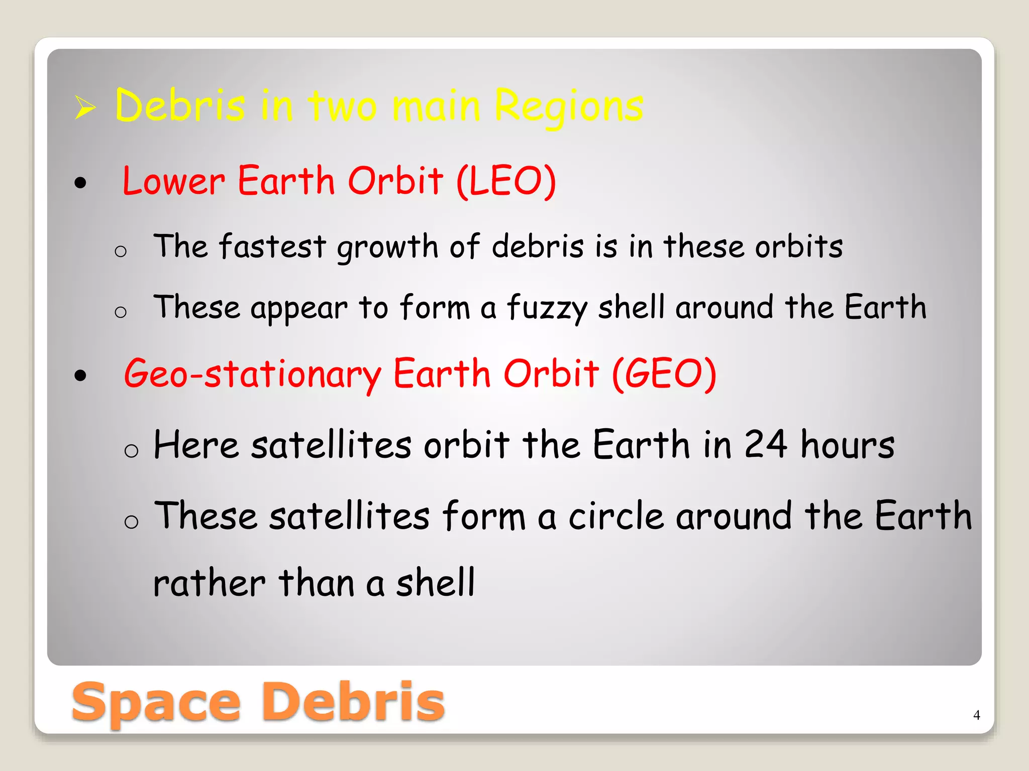 Space debris and methods employed to encounter it | PPTX