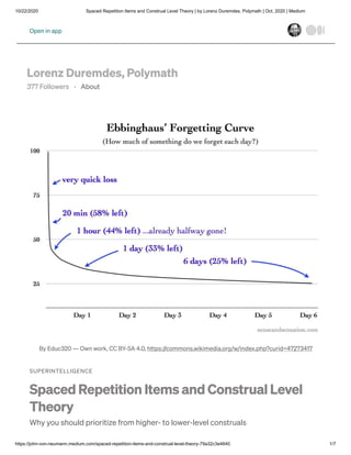 Spaced Repetition Items and Construal Level Theory | PDF