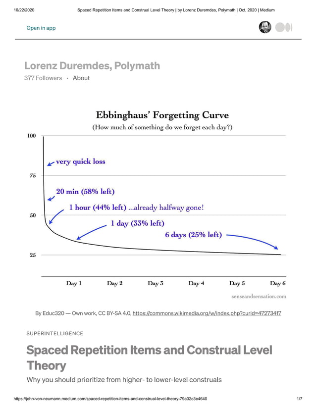 Spaced Repetition Items and Construal Level Theory | PDF