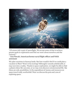 Space exploration invokes the interest of many | DOCX | Science