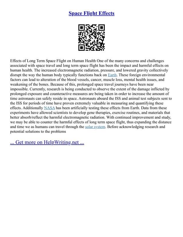 Space Flight Effects | PDF