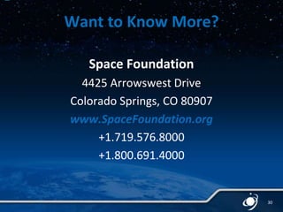 Space Foundation Overview | PPT