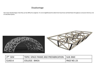 Spaceframe and prefabrication | PPTX
