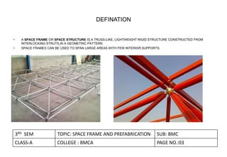 Spaceframe and prefabrication | PPTX