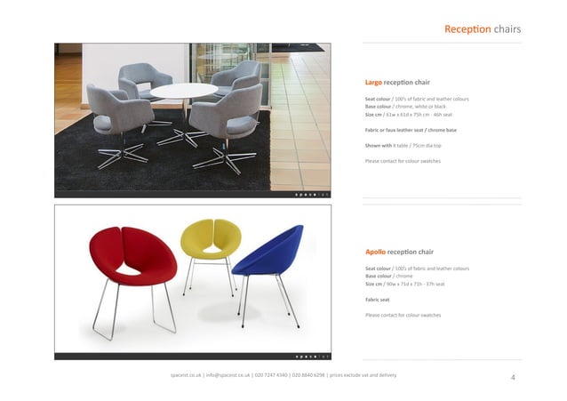 Spaceist colourful office reception chair catalogue | PDF