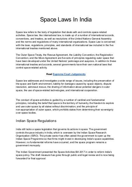 Space Laws In India | PDF