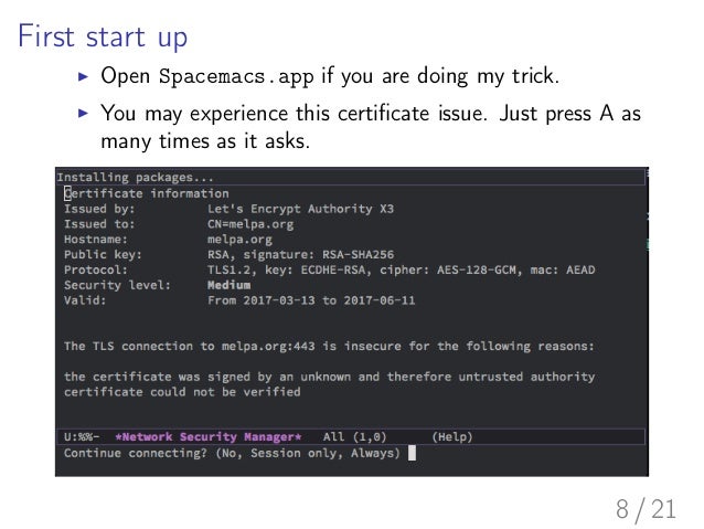 Melpa and Elpa insecure? : r/spacemacs