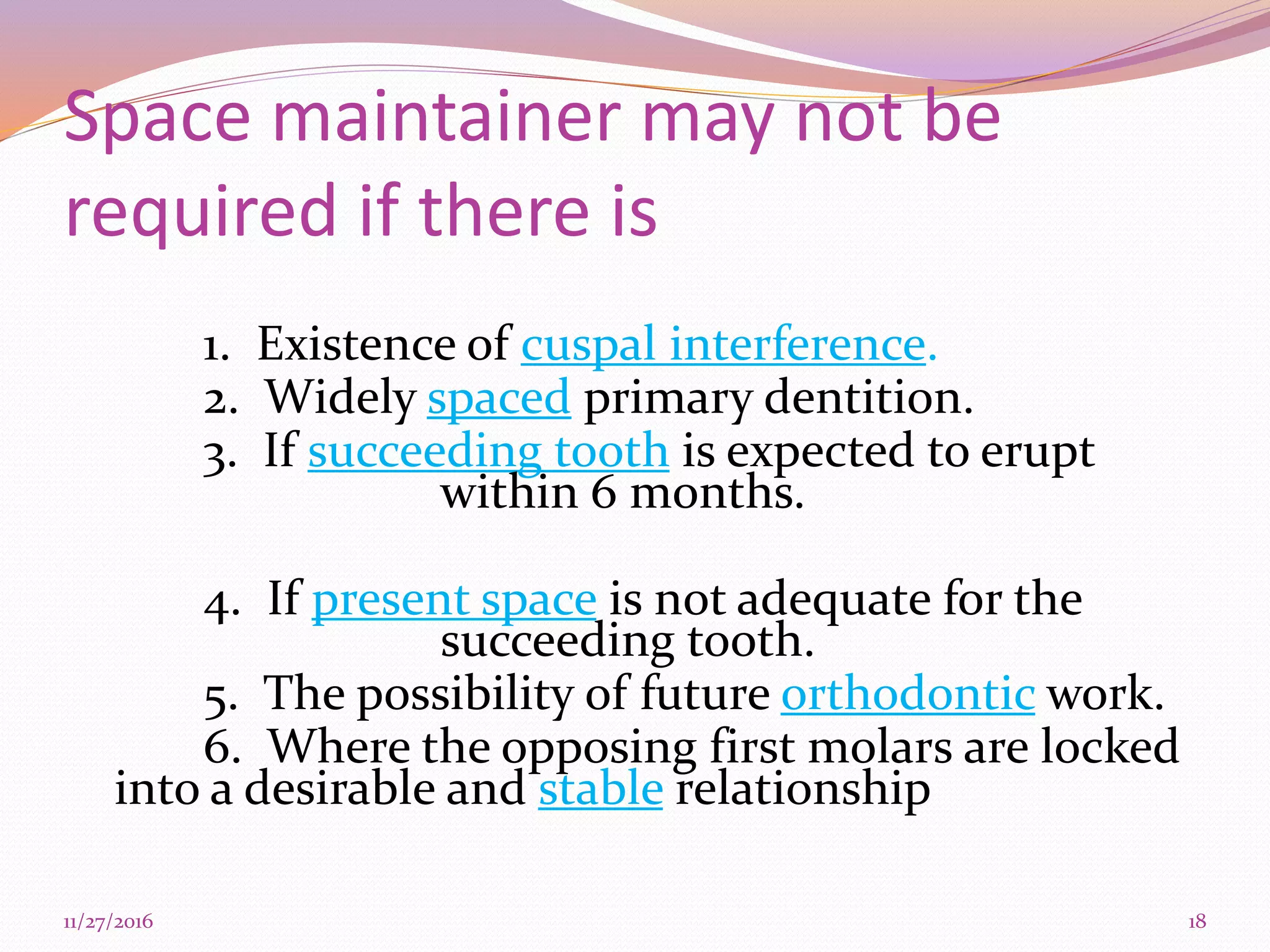 Space maintainers | PPTX