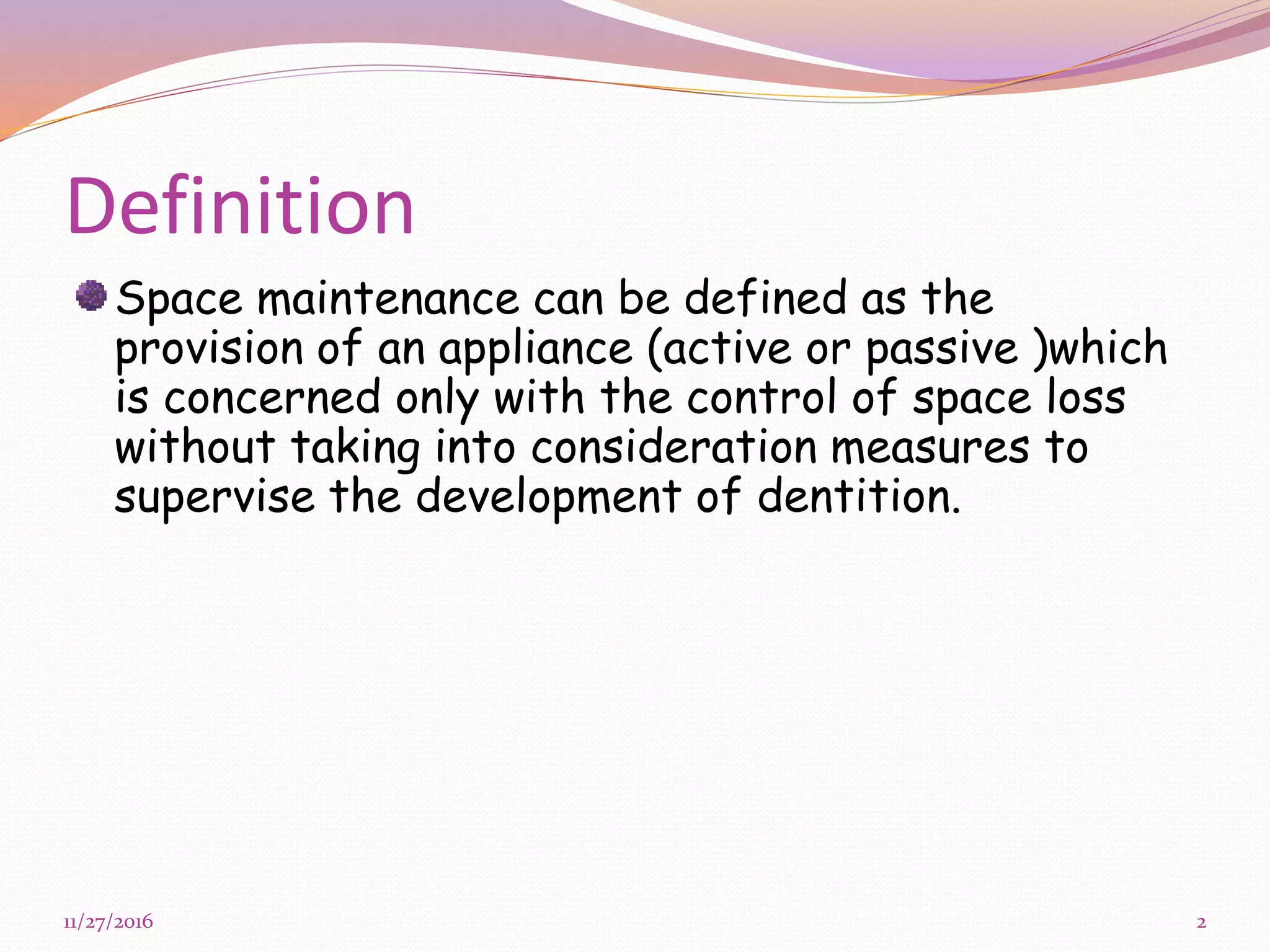 Space maintainers | PPTX