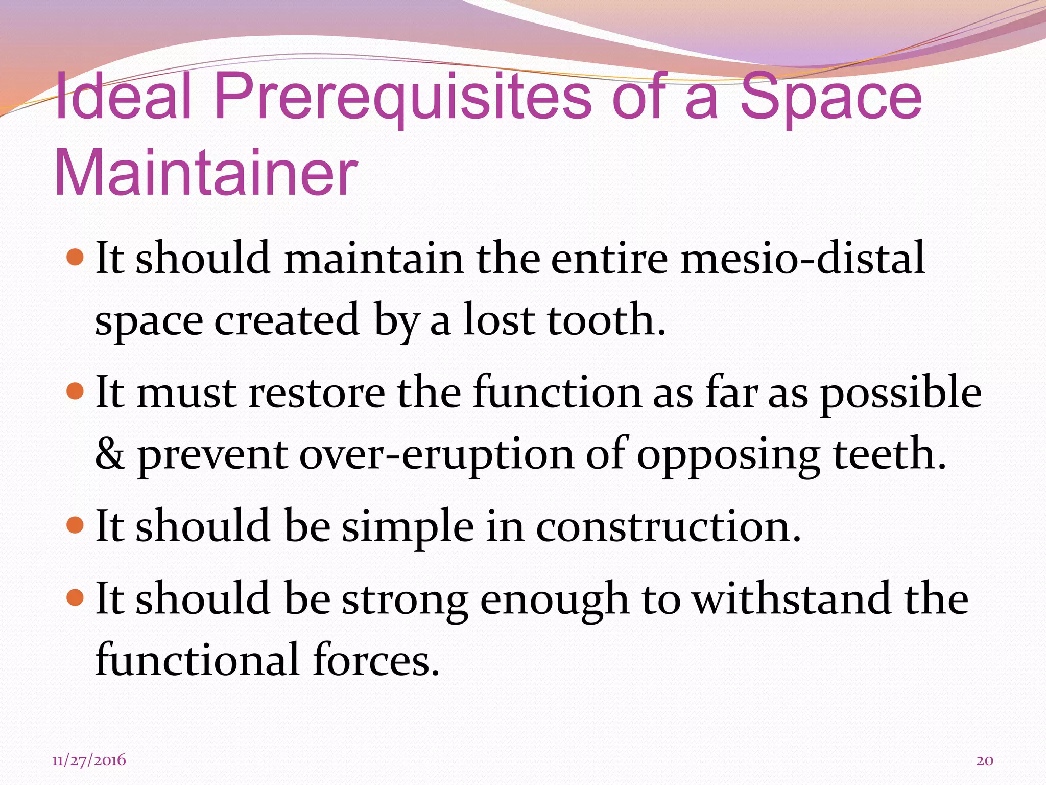 Space maintainers | PPTX