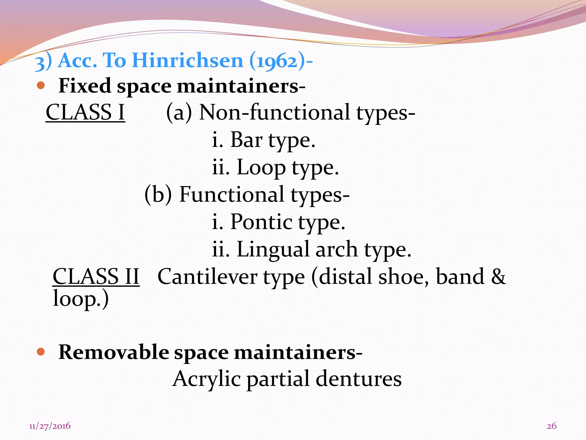 Space maintainers | PPTX