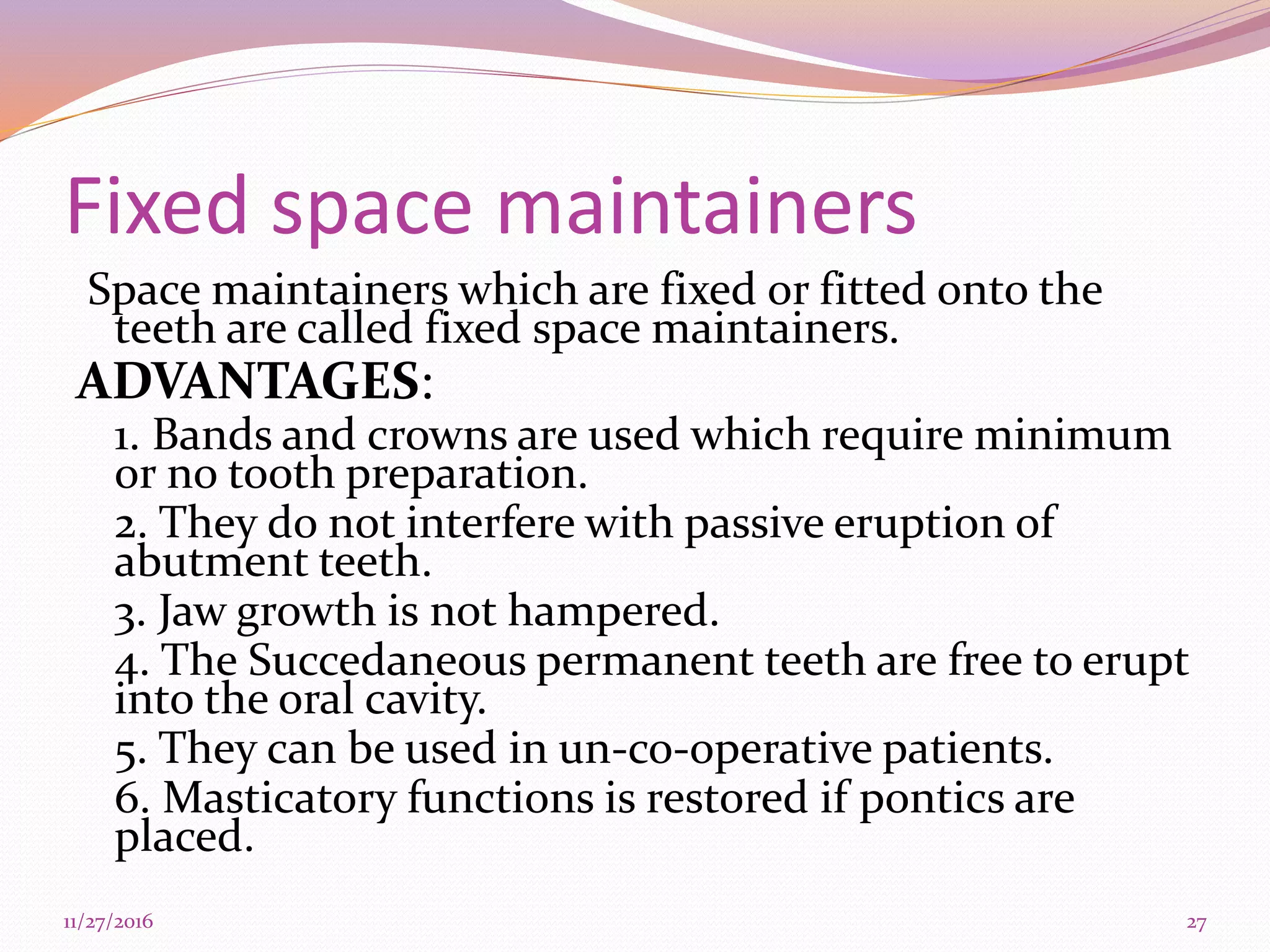 Space maintainers | PPTX