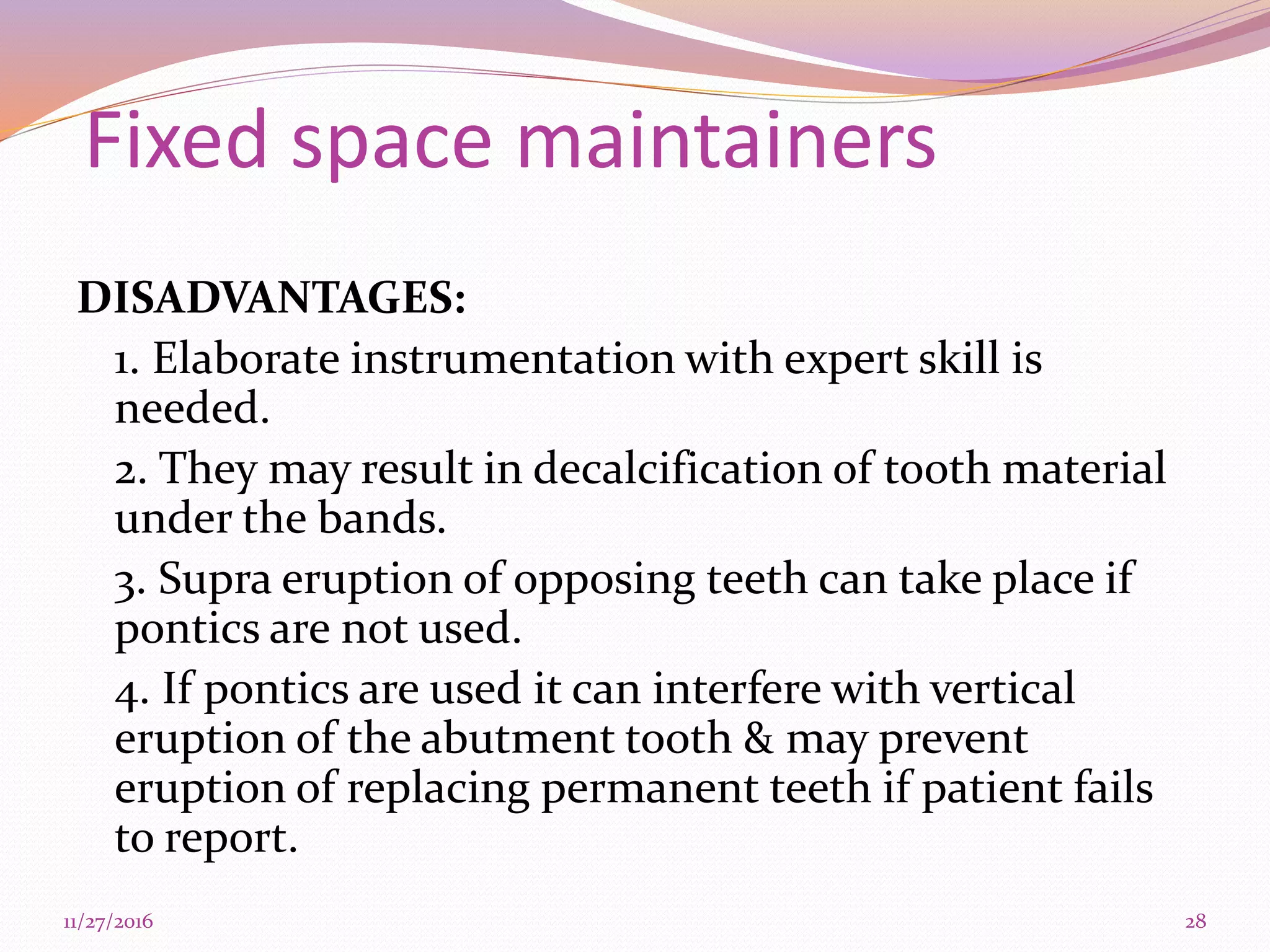 Space maintainers | PPTX
