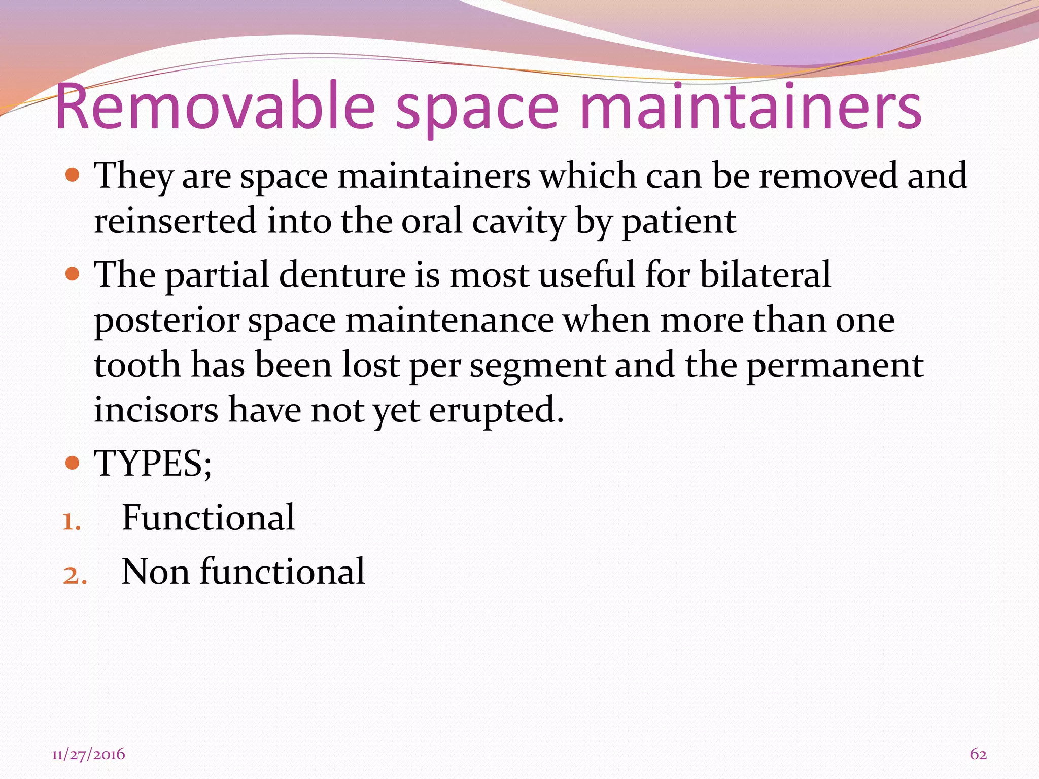 Space maintainers | PPTX