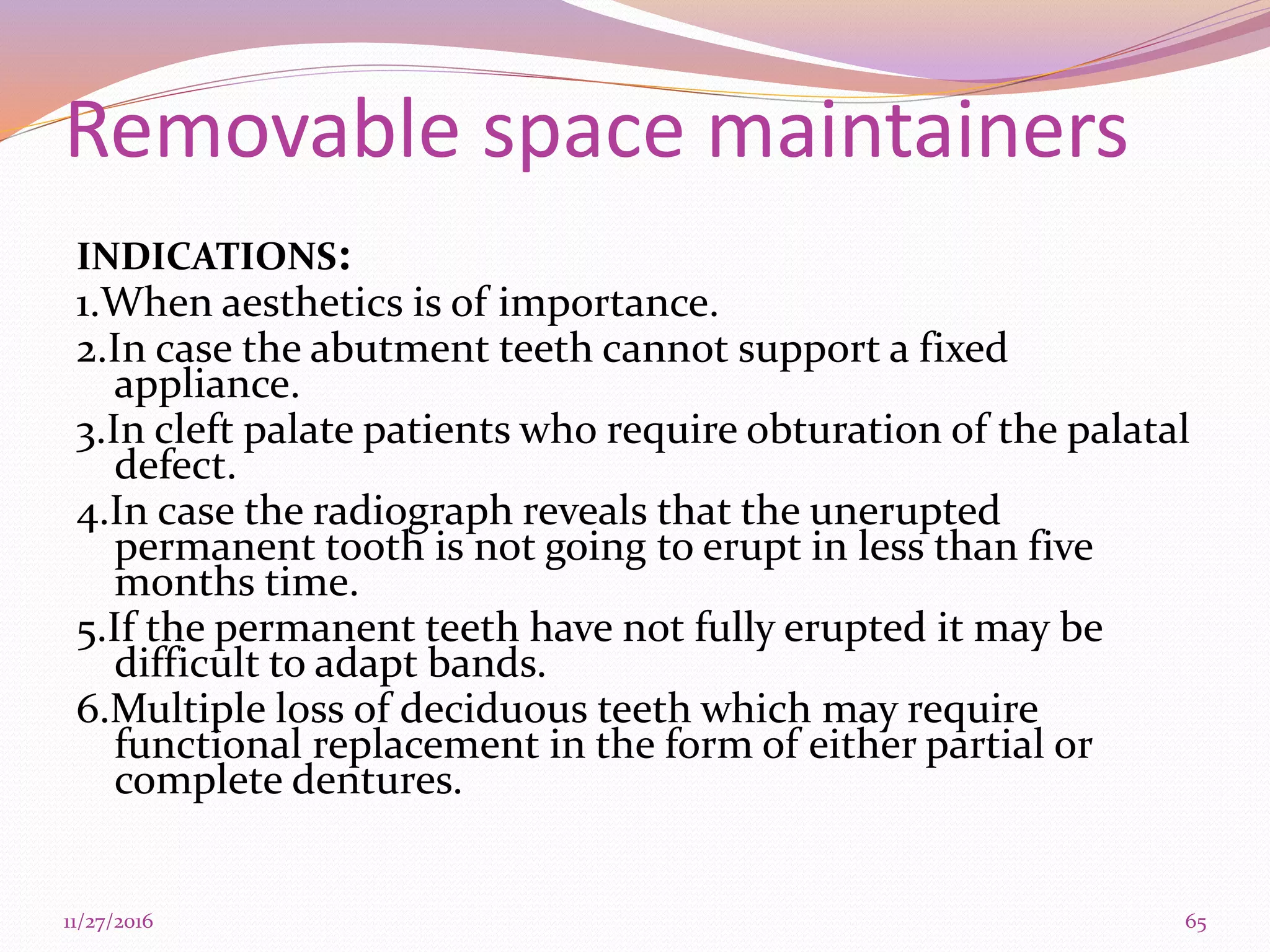 Space maintainers | PPTX