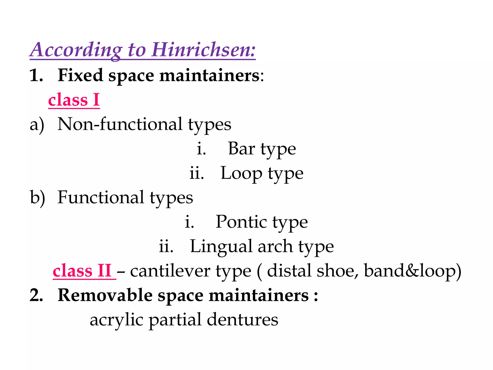 Space maintainers | PPTX