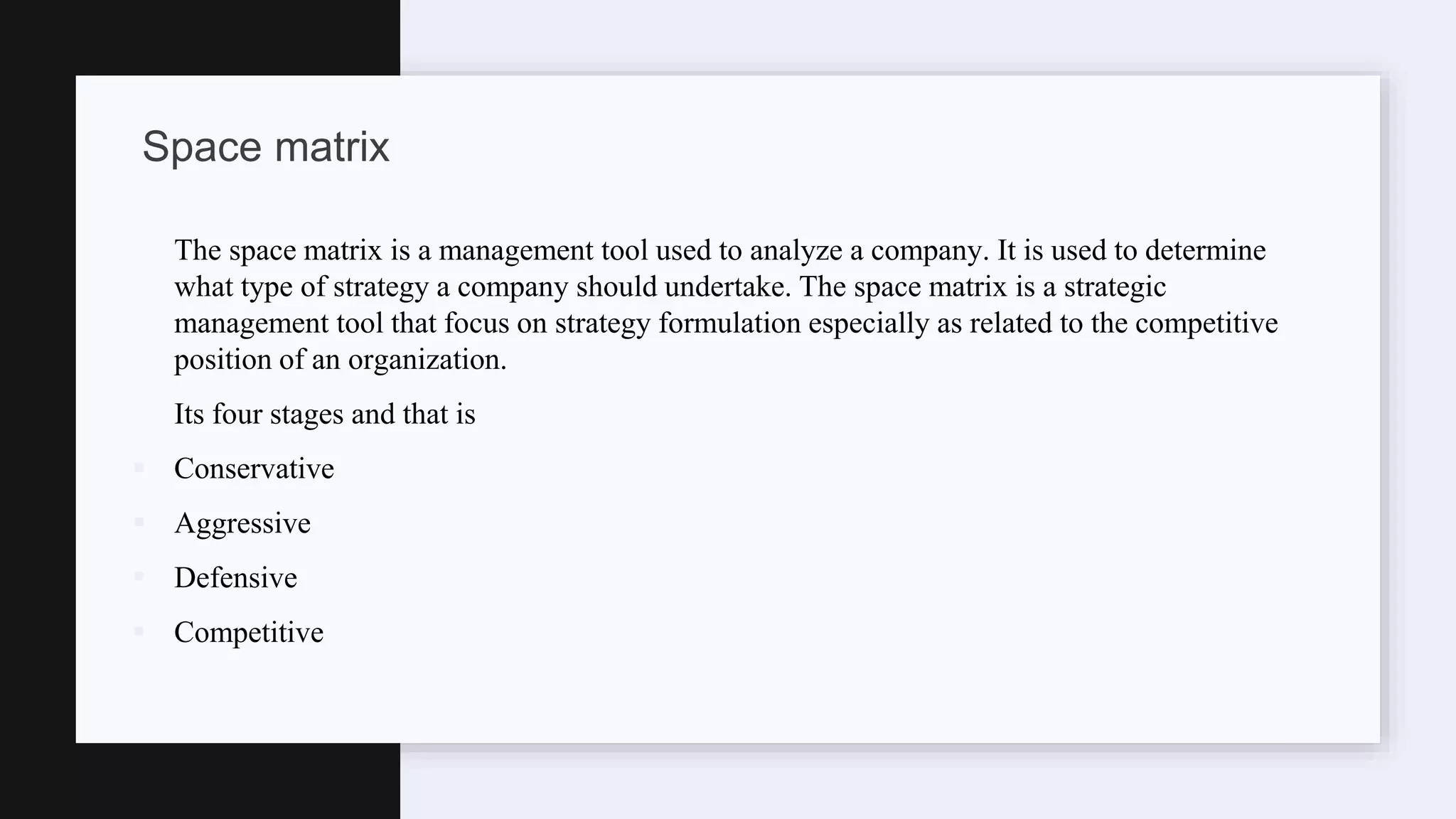 Space matrix in stratigic management | PPTX