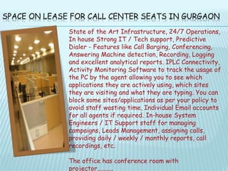 Space on lease for call center seats in gurgaon | PPTX | Business ...