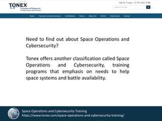 Space operations and cybersecurity training | Tonex Training | PPTX