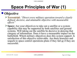 Space policy space principles of war-unclassified | PPT