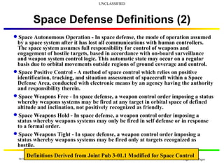 Space policy space warfare definitions-unclassified | PPT