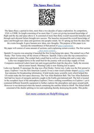 Space Race Essay | PDF