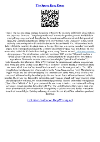 Space Race Essay | PDF