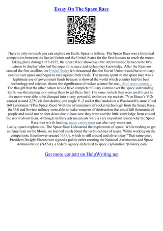 Space Race Essay | PDF