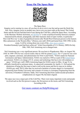 Space Race Essay | PDF