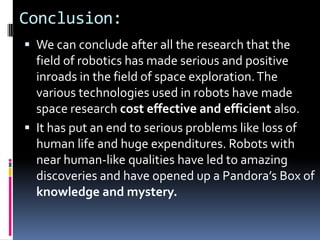 Space robotics | PPTX