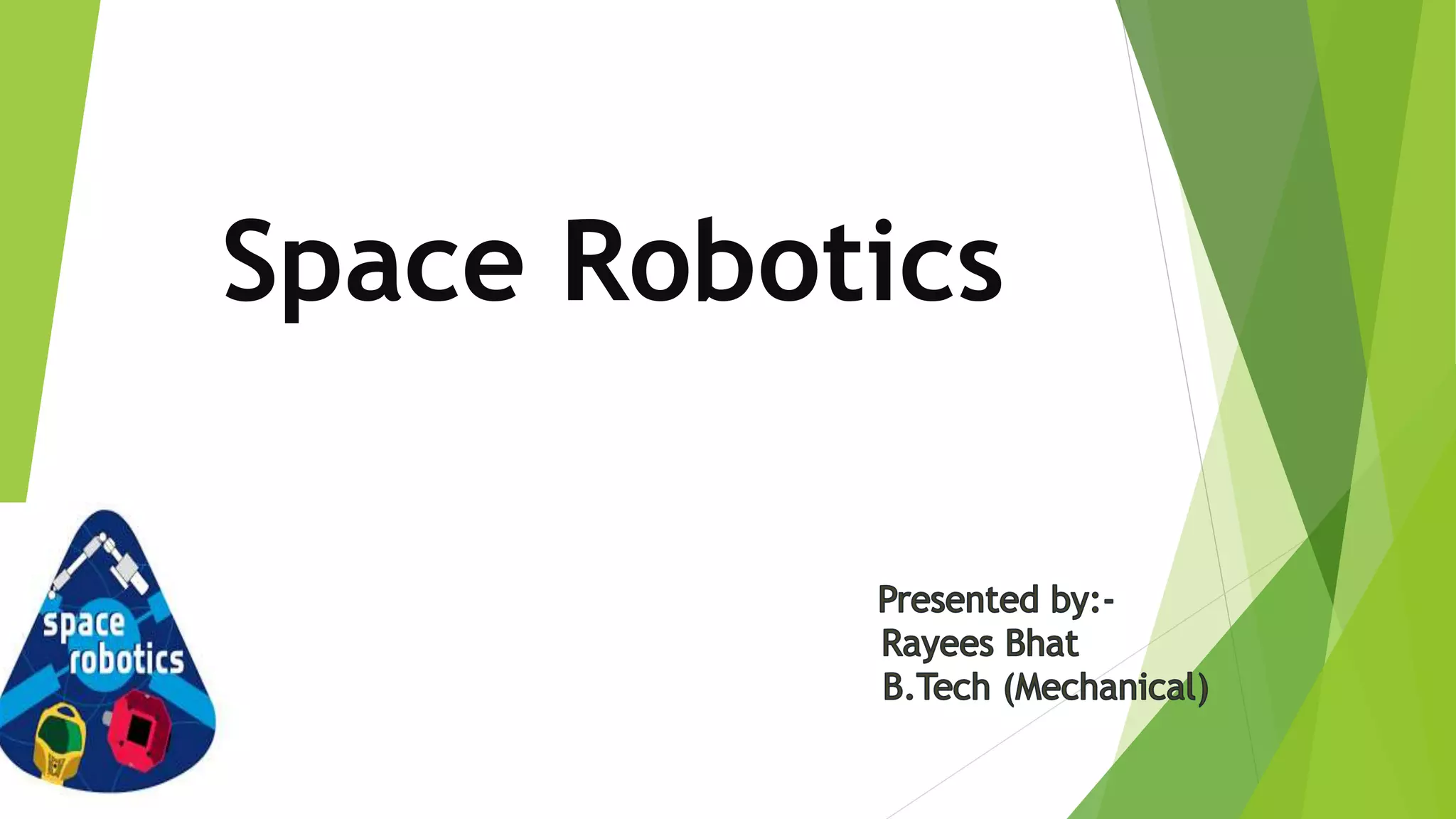 Space robotics | PPTX