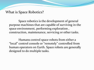 Space robotics | PPTX